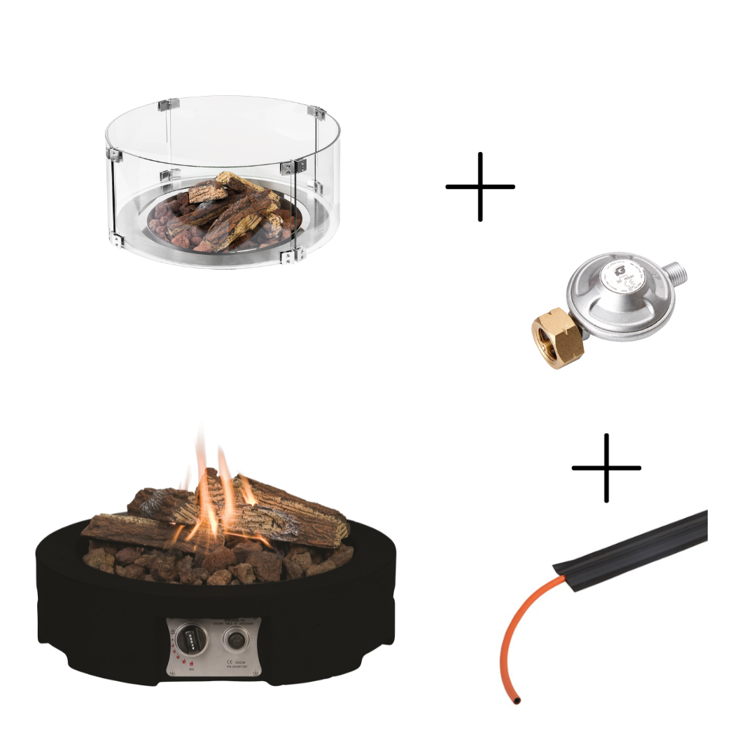 Happy Cocooning Paket Cocoon Tischplatte rund schwarz | Feuerkorb-shop.de